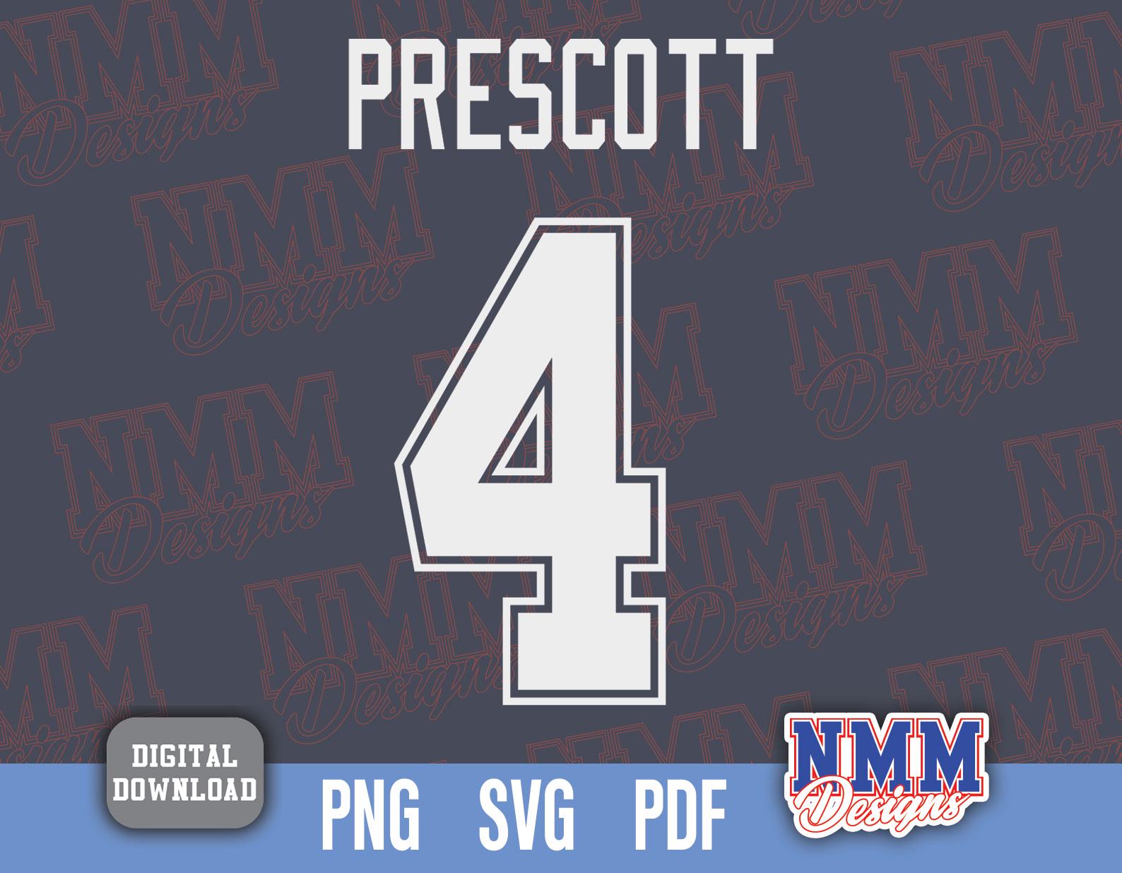 Prescott Jersey Number SVG PNG: School Sports Design (digital Download ...