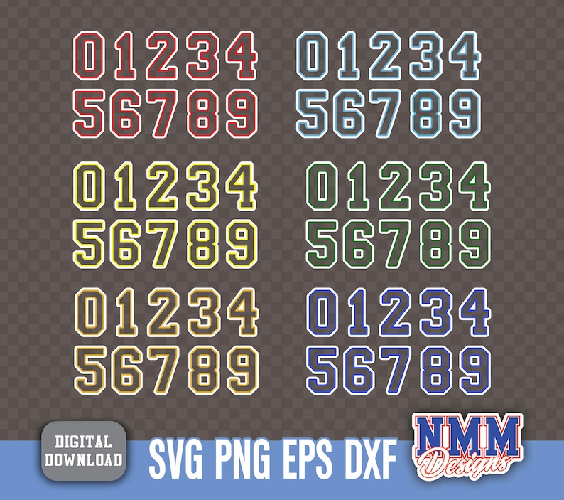 Sports Team SVG Font Bundle : Jersey Numbers (digital Cut File) - Etsy