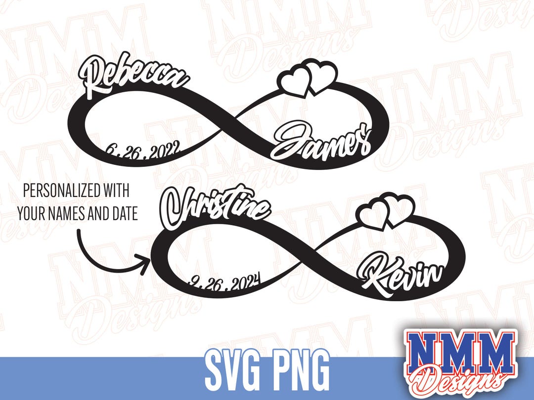 Personalized Infinity Sign SVG, Couples Names & Date (digital Download ...