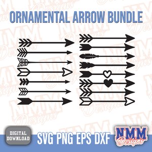 Ornamental Arrow Bundle SVG Files for Cricut & Silhouette Handcrafted ...