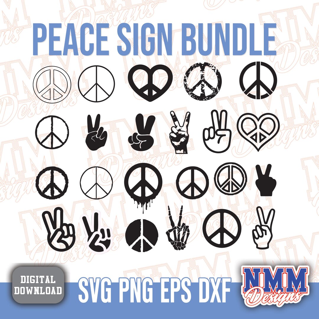 Peace Sign SVG - Peace Sign Clipart & Cut File Bundle - Instant ...