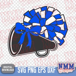 Cheer Megaphone & Pom Pom SVG: DIY Cheerleader Apparel (digital ...