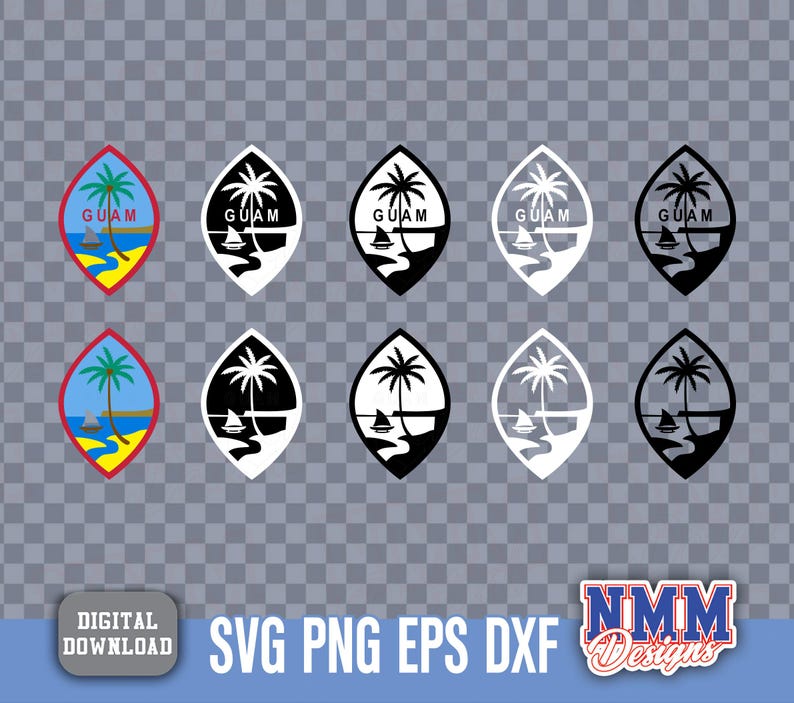 Guam Flag Seal SVG: Vector Graphic, Cricut Cut File (digital Download ...