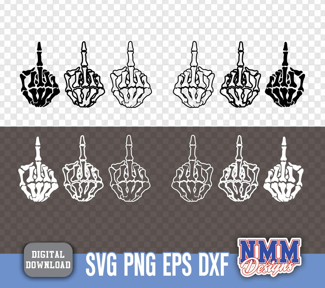Skeleton Middle Finger SVG Bundle: PNG, PDF Cut Files - Etsy UK