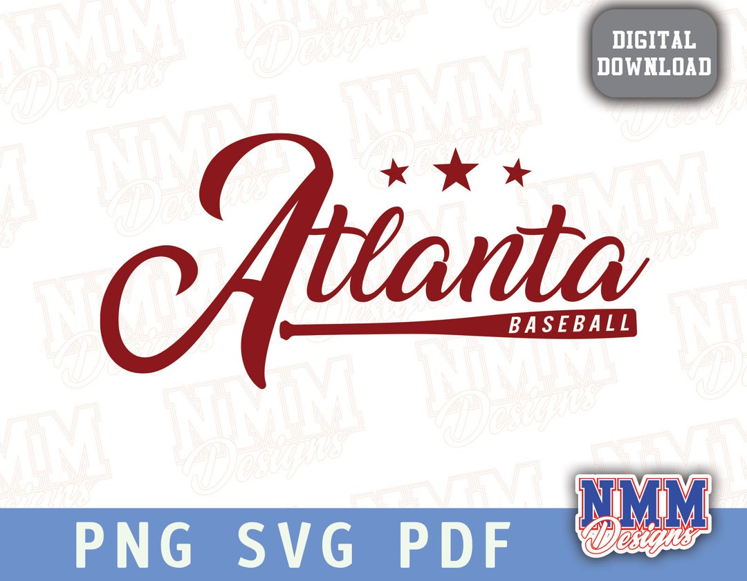 ATL Svg, Atlanta Baseball, Distressed, Png, Dxf, Svg Files for Cricut ...