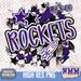 Cheer Rockets Preppy Mascot Png | Digital Download | Purple Black White ...