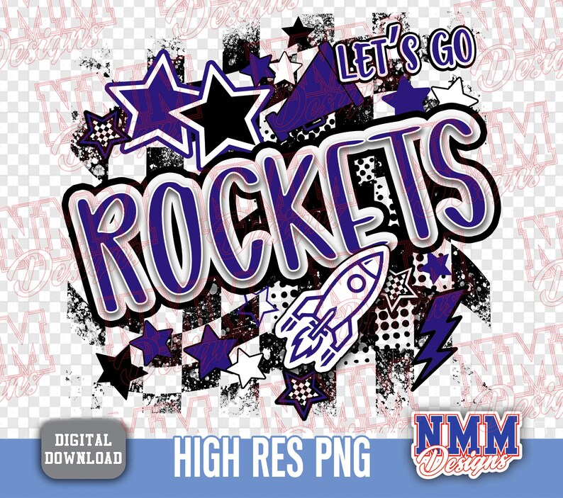 Cheer Rockets Preppy Mascot Png | Digital Download | Purple Black White ...