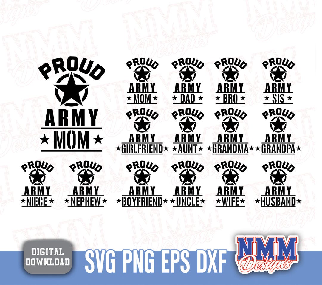 Proud Army Family SVG: Digital Cut Files for Personalized Gifts - Etsy