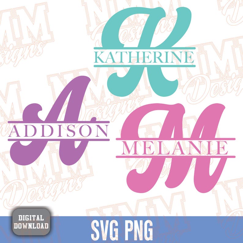 Split Monogram Alphabet SVG: Cricut & Silhouette Cut File (digital ...
