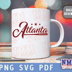 ATL Svg, Atlanta Baseball, Distressed, Png, Dxf, Svg Files for Cricut ...