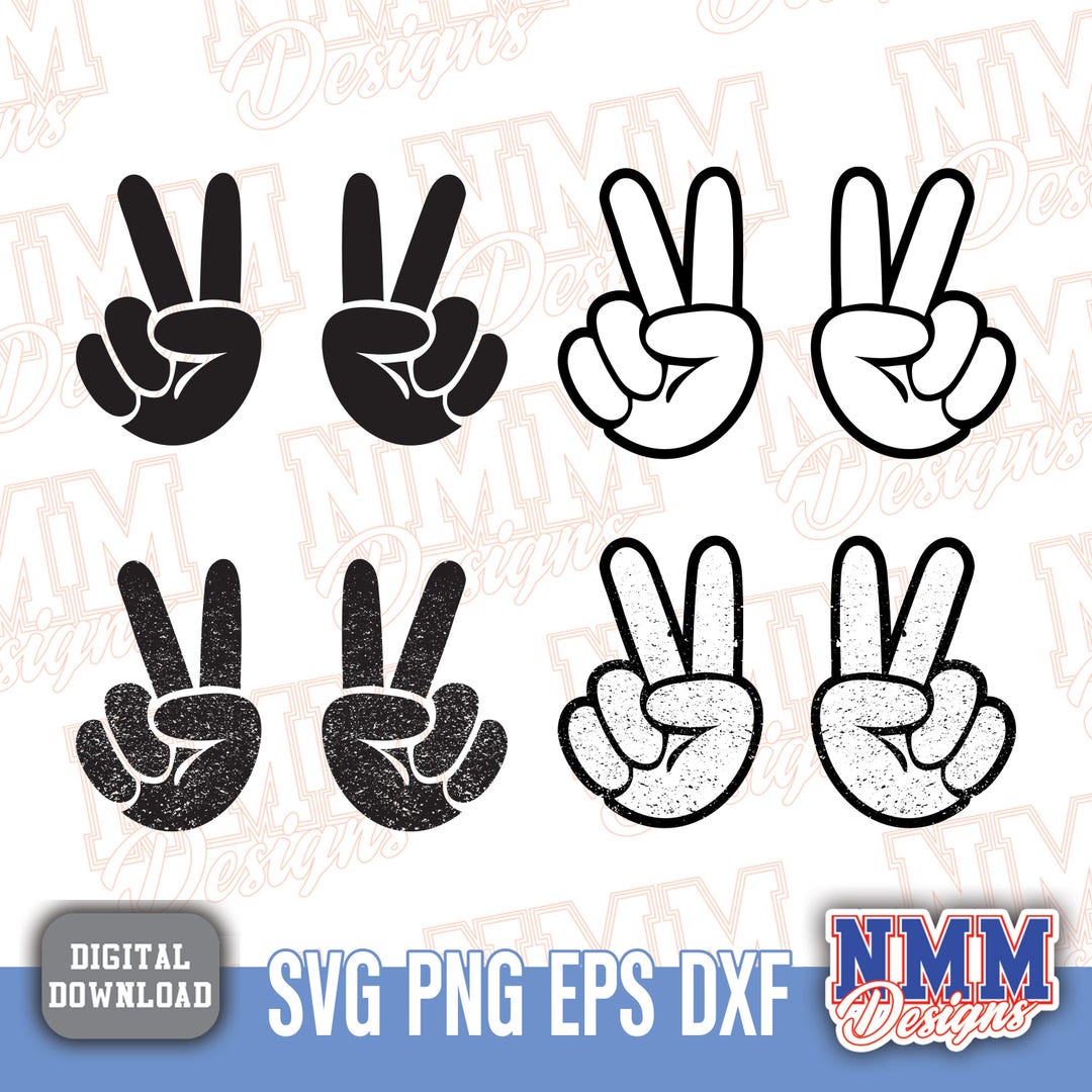 Peace Sign Hand SVG: Cut Files for Cricut & Silhouette (digital ...