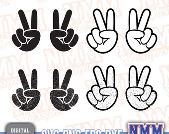 Hand Peace Sign SVG, Hand Peace Sign PNG, Hand Peace Sign EPS, Hand ...