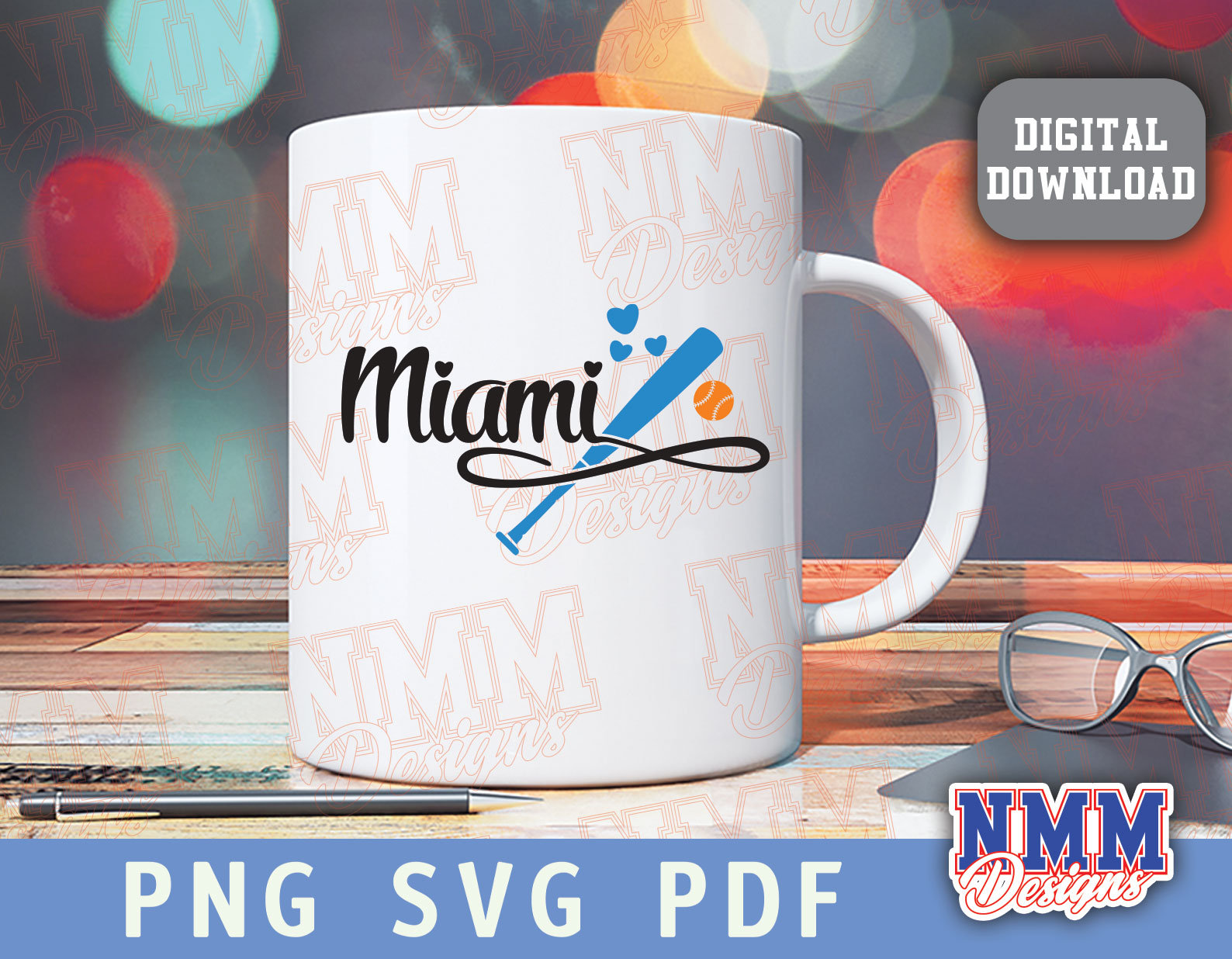 Miami Baseball Svg Png Pdf Svg Files for Cricut Vinyl Cut - Etsy Australia