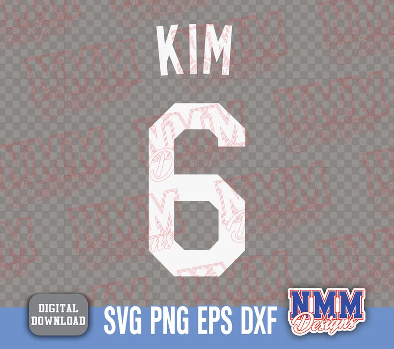 Kim Jersey SVG PNG: Cricut Cut File, School Sports (digital Download ...