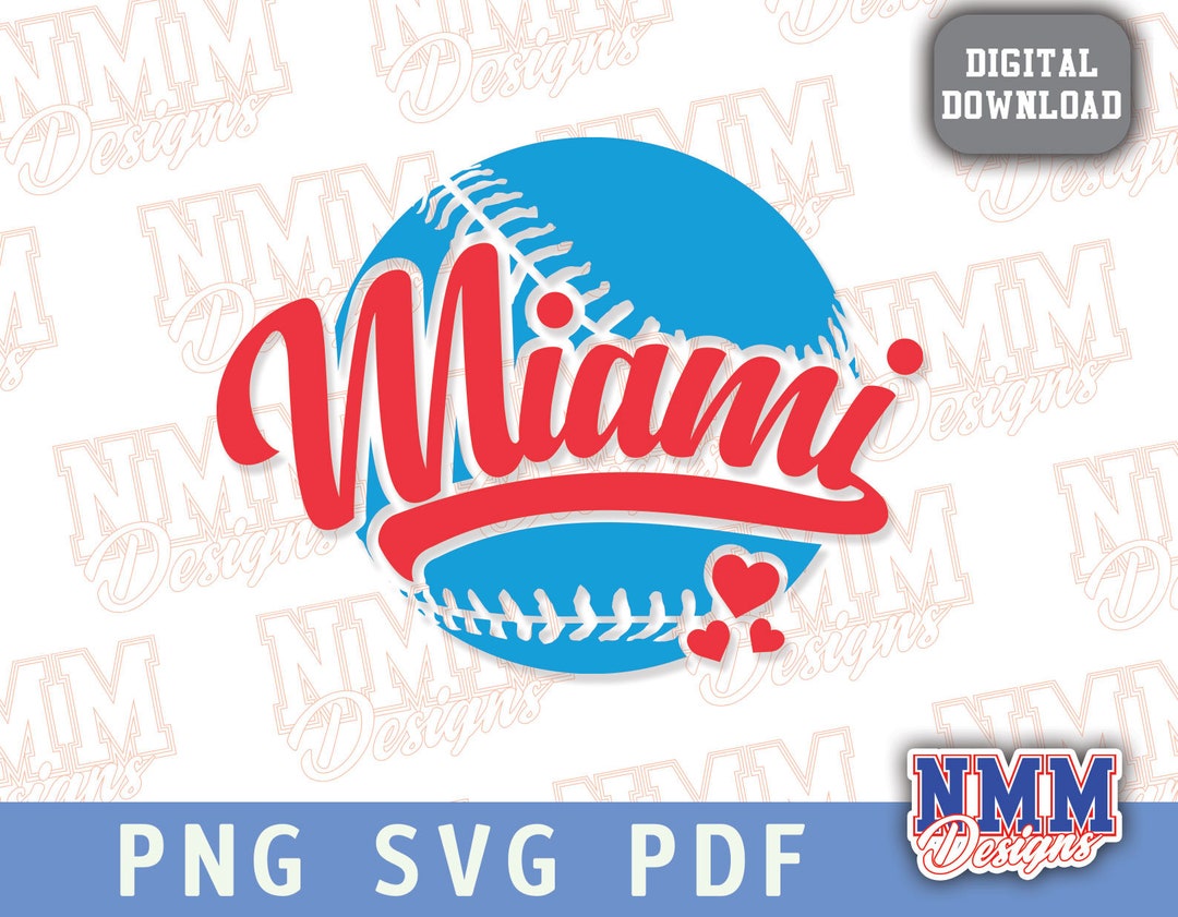 Miami Baseball Svg Png, Pdf, Svg Files for Cricut, Vinyl Cut File, Iron ...