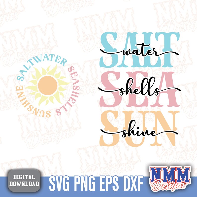 Saltwater Seashells Sunshine SVG PNG: Summer Vacation Shirt Design ...