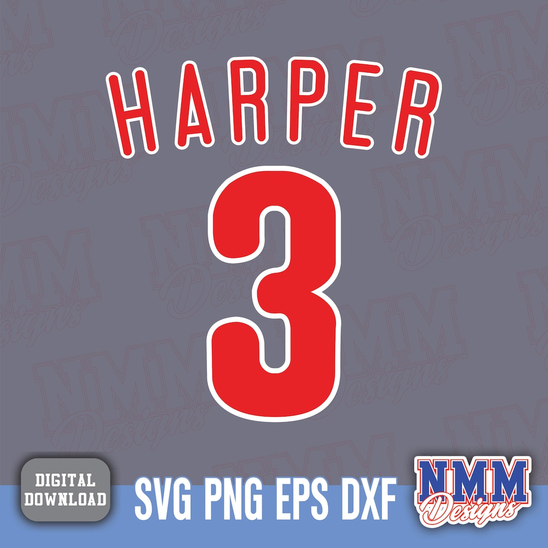 Harper Jersey Number 3 SVG PNG: School Sports Iron on (digital Download ...