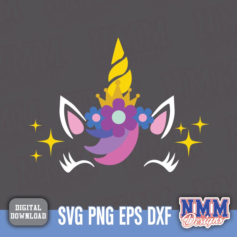 Unicorn Face SVG, PNG, PDF Clipart (digital Download - Etsy