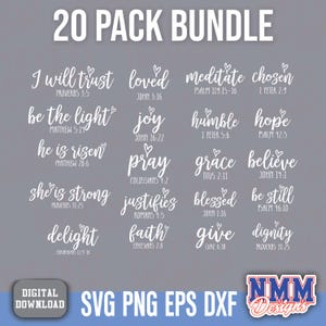 Christian Scripture SVG Bundle: Bible Verse Designs for Cricut ...