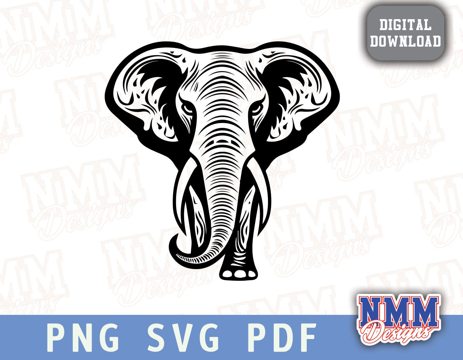 Elephant Design SVG File PNG File Clipart SVG Layered Vector - Etsy