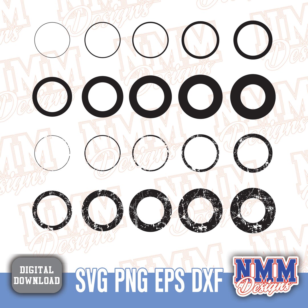 Distressed Circle Outline SVG Clipart: DIY Cut Files (digital Download ...