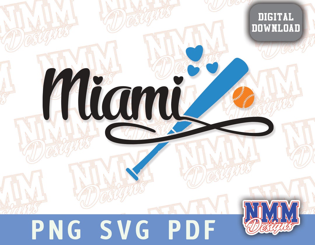 Miami Baseball Svg Png, Pdf, Svg Files for Cricut, Vinyl Cut File, Iron ...