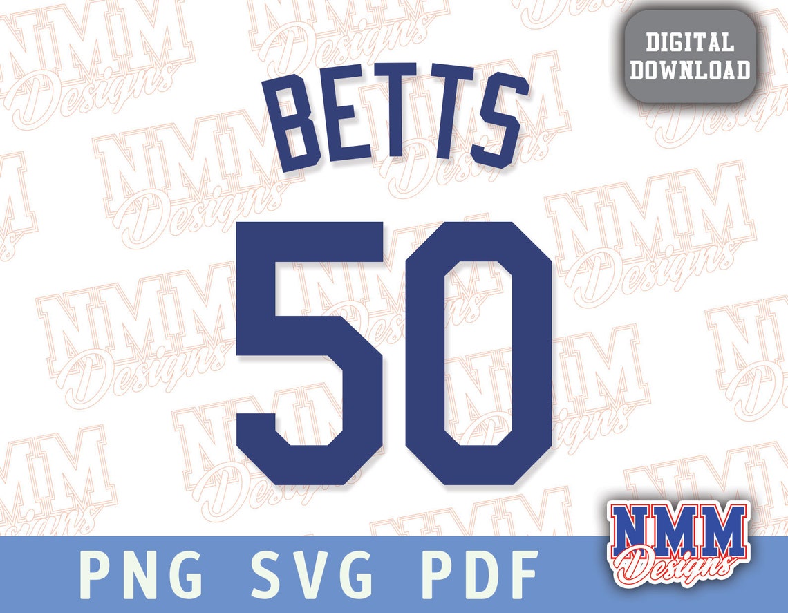 Betts Jersey Svg Png Pdf Svg Files for Cricut Vinyl Cut - Etsy