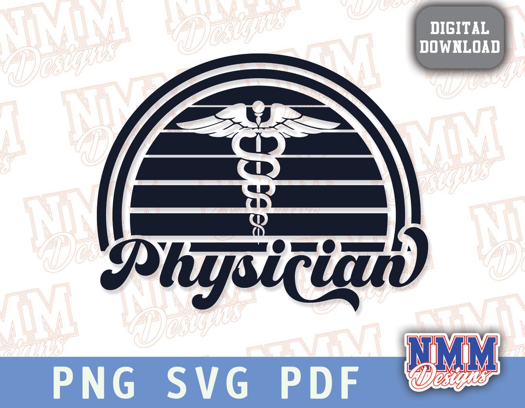 Physician SVG PNG, Retro Wavy Text Svg, Doctor Appreciation, Digital ...
