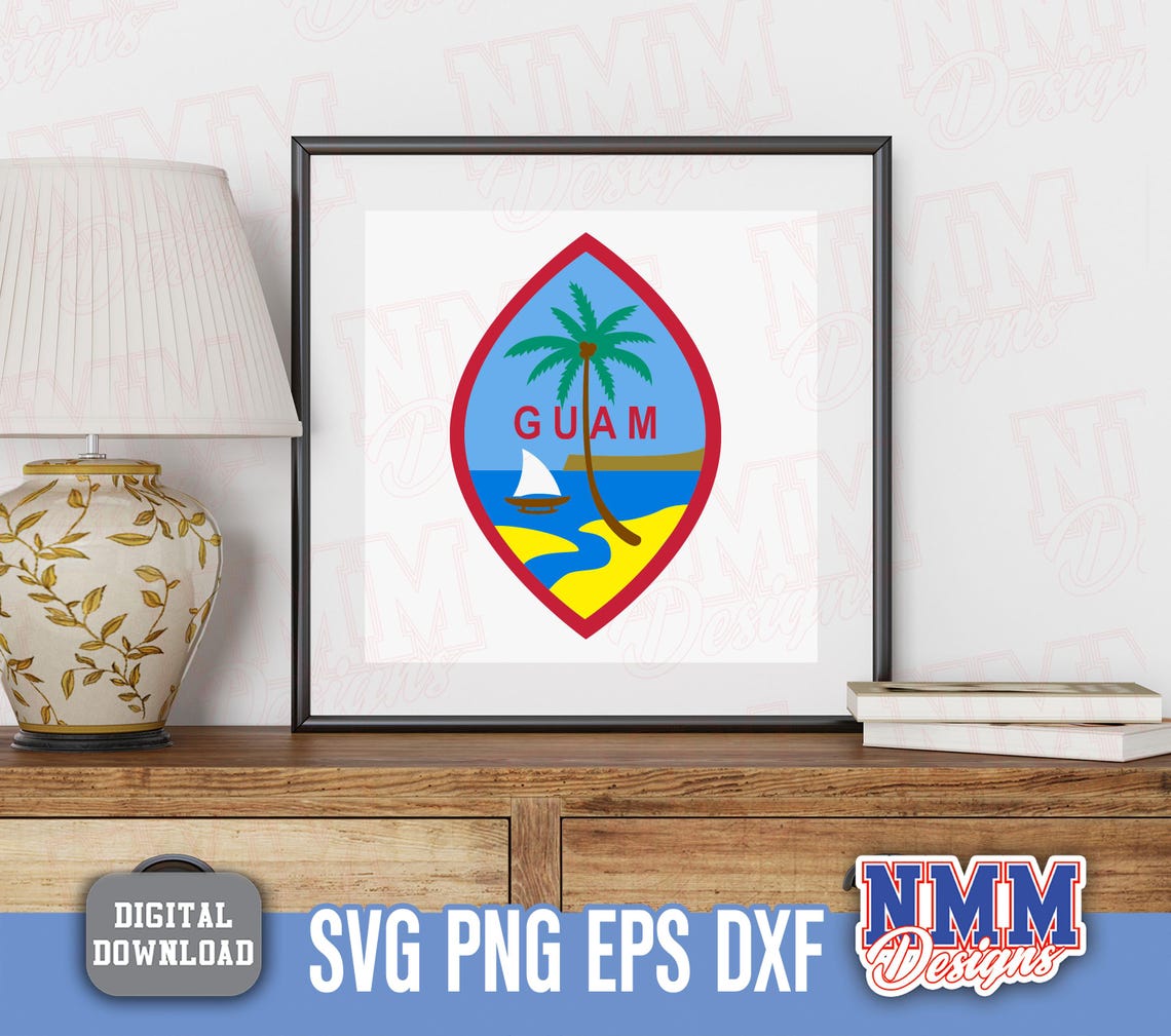 Guam Flag Seal SVG: Vector Graphic, Cricut Cut File (digital Download ...