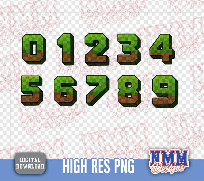 Gamer Font | Mine Alphabet Letters PNG (digital Download) - Etsy