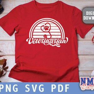 Veterinarian SVG PNG, Retro Wavy Text Svg, Veterinarian Appreciation ...