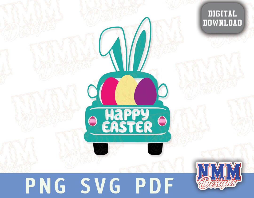 Happy Easter Bunny Car SVG: Rabbit Cricut Silhouette (digital Download ...