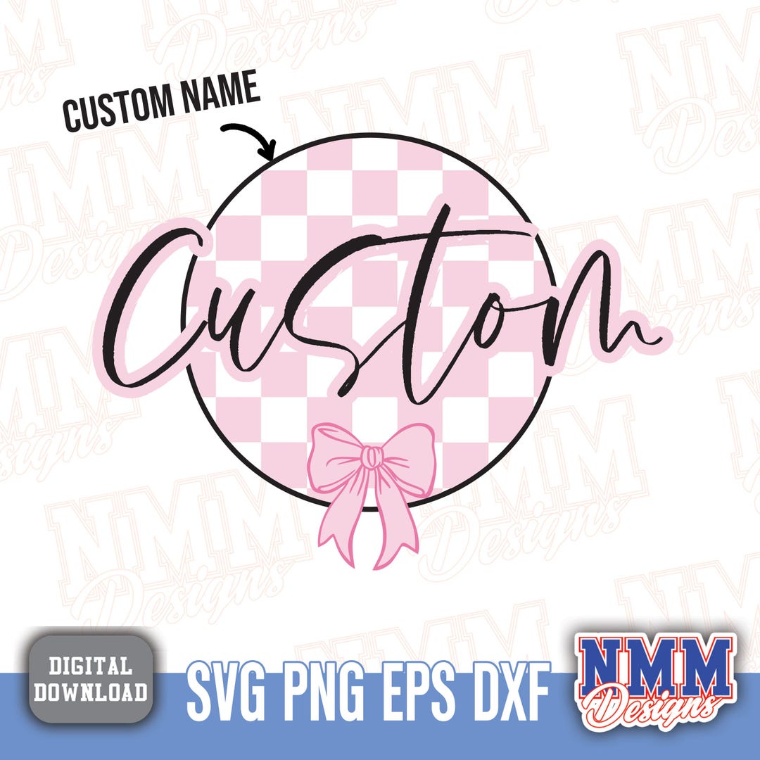 Custom Checker Name SVG: Personalized Girl Design (digital Download) - Etsy