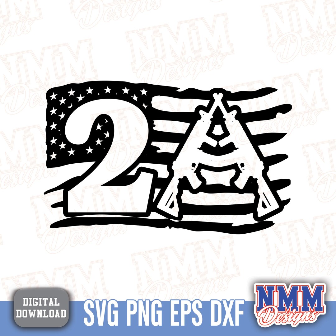 2A 2nd Amendment Svg US Flag PNG - Patriotic Gun Rights Design for ...