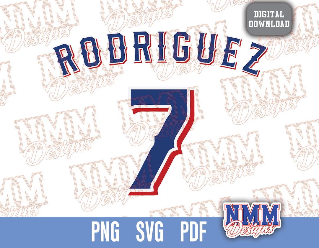 Rodriguez Jersey Number 7 SVG PNG: Cricut Cut File (digital Download ...