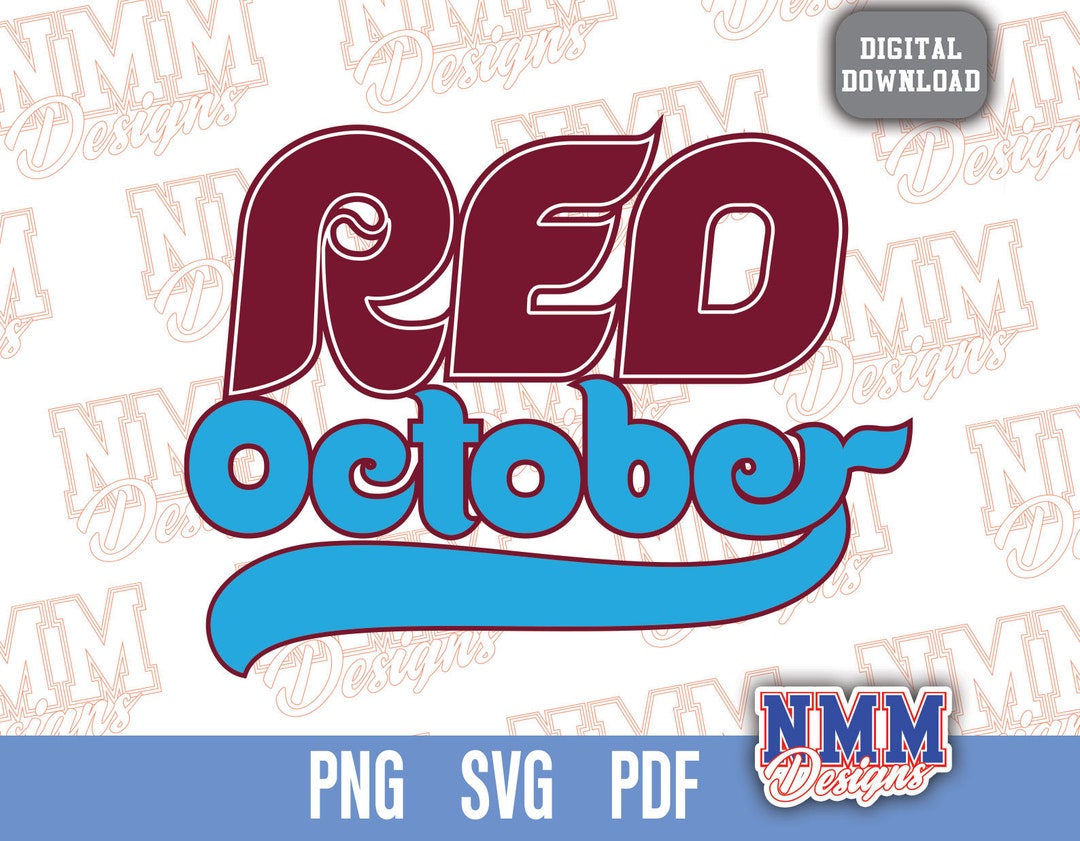 Red October Philly Baseball SVG PNG: Cricut Cut File (digital Download ...