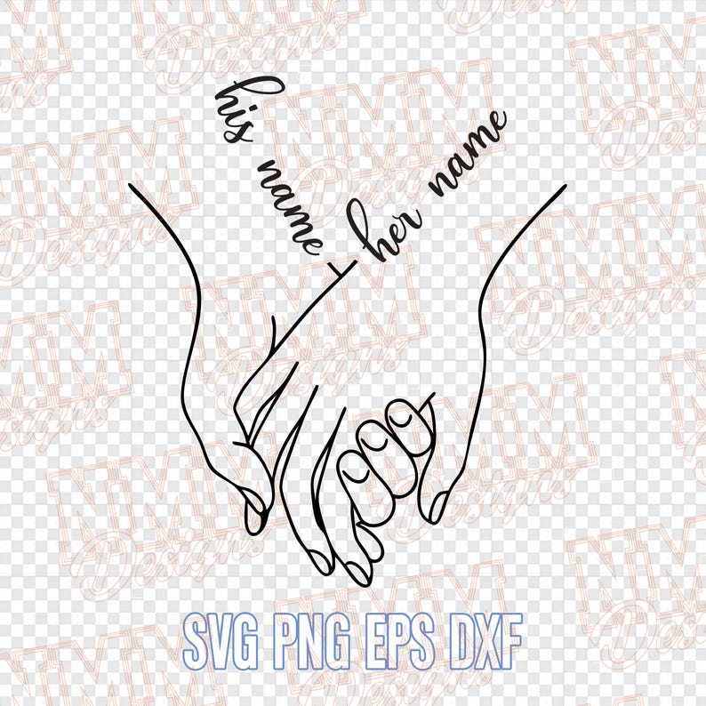 Holding Hands SVG, Pinky Promise Design, Custom Names, Love Heart ...