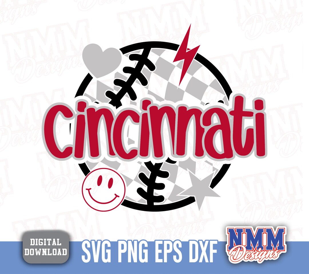 Cincinnati Retro Baseball SVG Bundle - PNG, PDF Files for Cricut, Vinyl ...