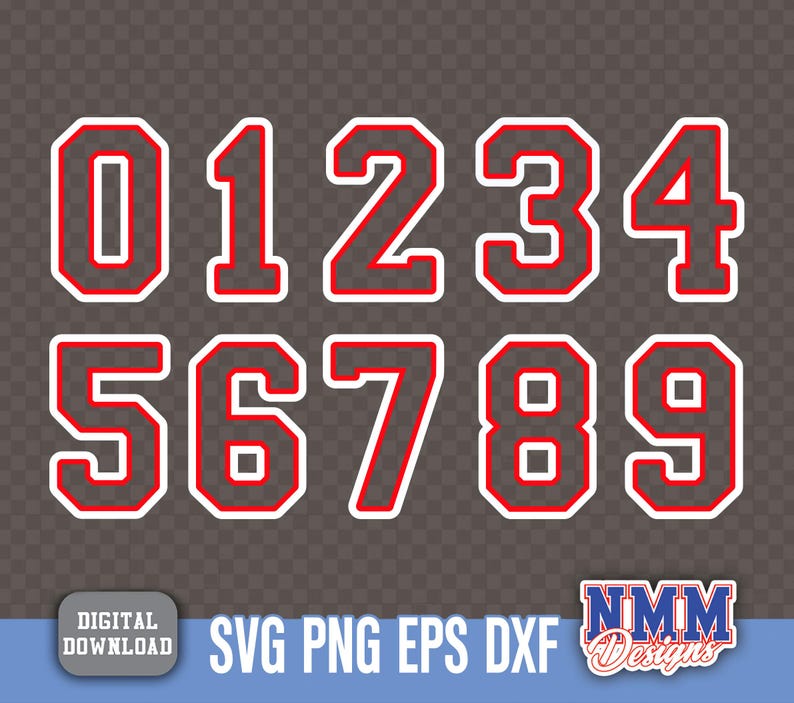 Sports Team SVG Font Bundle : Jersey Numbers (digital Cut File) - Etsy