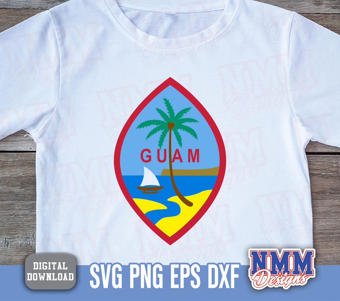 Guam Flag Seal SVG: Vector Graphic, Cricut Cut File (digital Download ...
