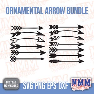 Ornamental Arrow Bundle SVG Files for Cricut & Silhouette Handcrafted ...
