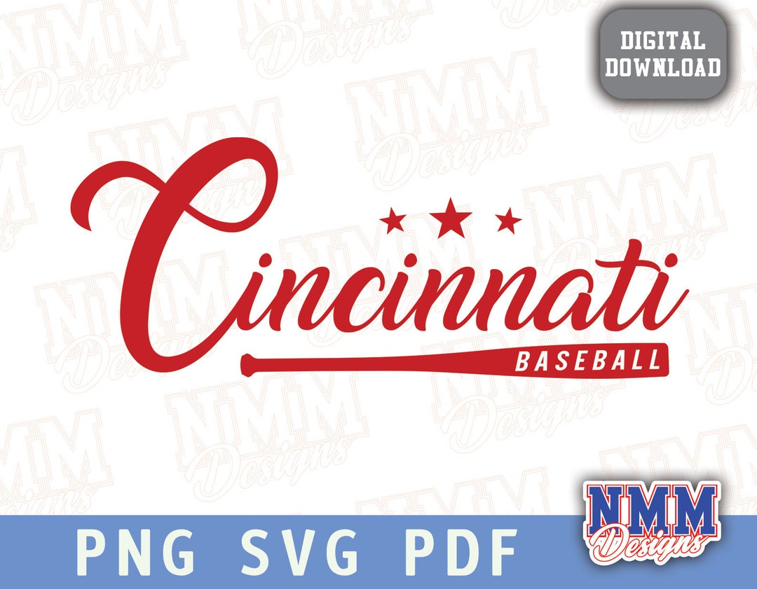 CIN Svg, Cincinnati Baseball, Distressed, Png, Dxf, Svg Files for ...