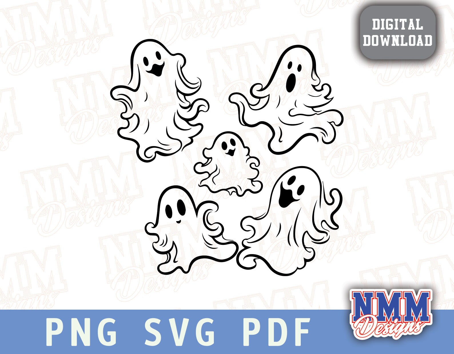 Cute Ghosts SVG Bundle Ghost Silhouette Pngvector - Etsy