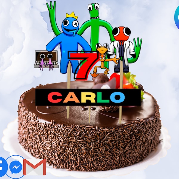 Rainbow Friends Cake Topper Printable - Etsy