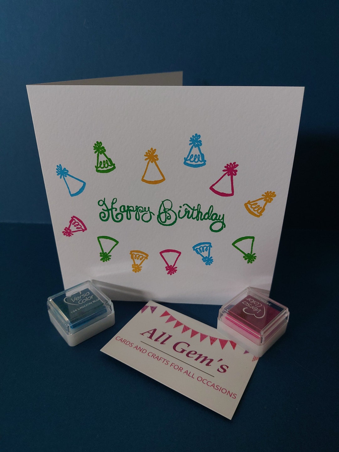 Party Hats Birthday Card - Etsy