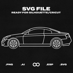 Infiniti G35 Car SVG/EPS Outline - Printable, Cricut & Silhouette File ...