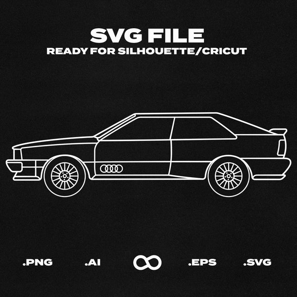 Audi Quattro Outline - Etsy