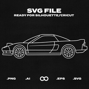 Honda NSX 1990 Car SVG/EPS Outline - Printable, Cricut & Silhouette ...
