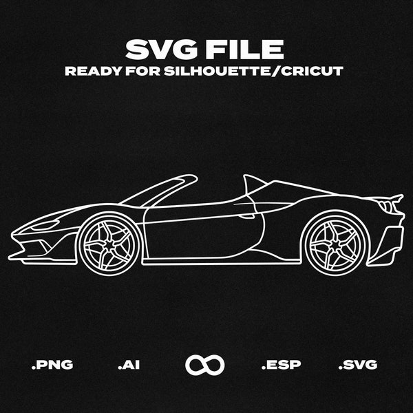 Ferrari Svg Outline - Etsy