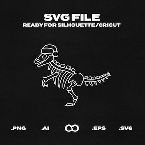 Christmas Dinosaur Skeleton, Raptor, Festive Holiday Reptile SVG/EPS ...